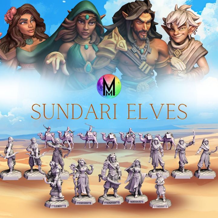 3D Printable Elves - Sun Elves Set ( Complete Sun Elves Release- One Page rules Compatible Elves ...
